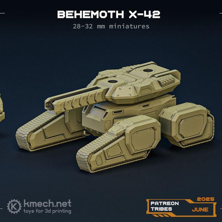 3D Printable BEHEMOTH tank by Kmech Mini